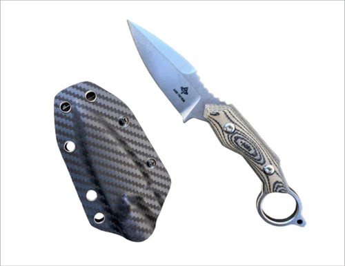 AMER Tactical AT-005 Fixed Blade, Carbonfiber & G10 Scales, Full Tang ...