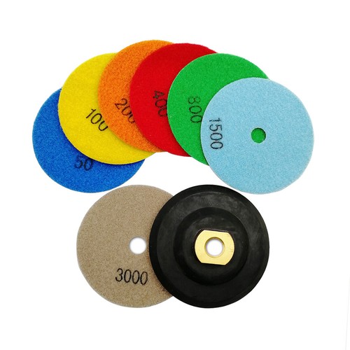 7pcs 4Inch Dry Diamond Polishing Pad Set for Granite Marble Sanding ...