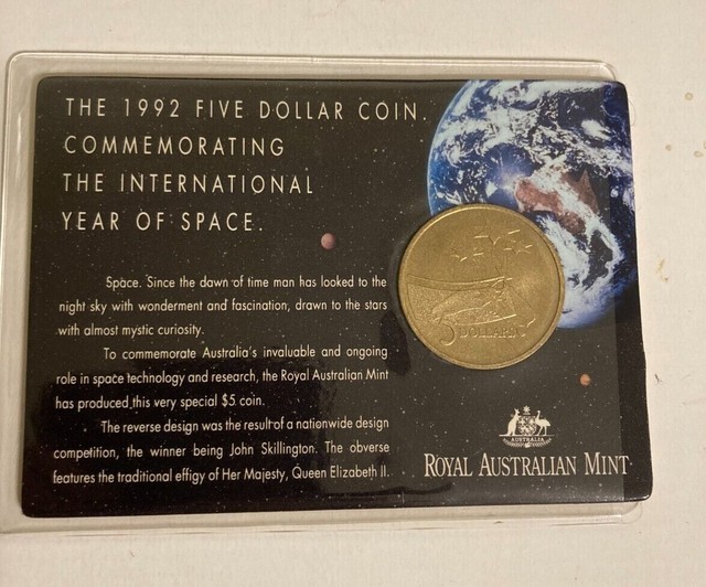 1992 Five Dollar Coin The International Year of Space Royal Australian ...