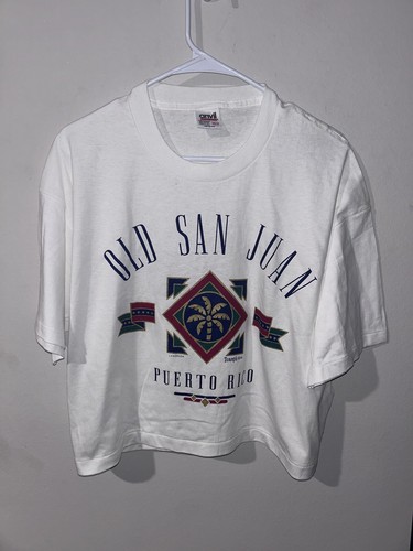 San Juan Puerto Rico Vintage 1992 Anvil Crop Top Shirt Size OSFA Travel ...