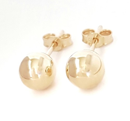 Solid 9ct Gold Plain Ball Stud Round Earrings. 5mm. Hollow. 375. 9K Jewellery | eBay Australia