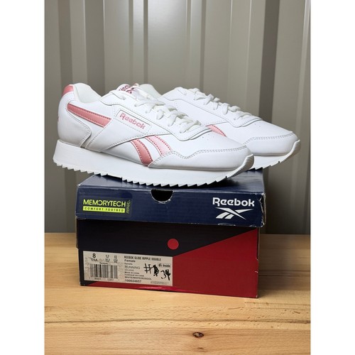 Reebok Glide Ripple Double Women’s White / Rose Gold Leather Size 8 New ...