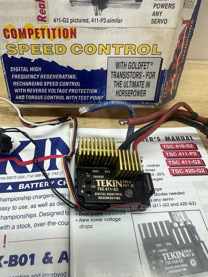 Tekin 411G2 ESC Brushed Motor 540 Speed Control Working Vintage RC10 T2 ...