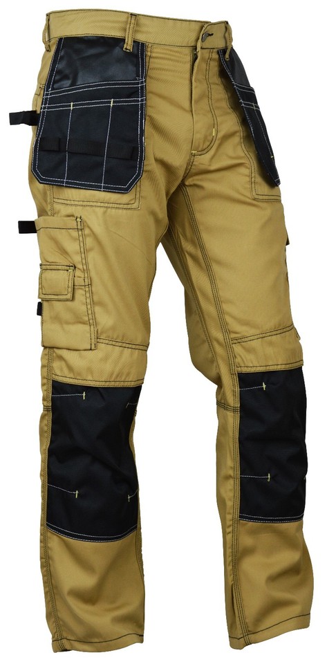 Mens Construction Cordura Knee Reinforcement Workwear Trousers Utility ...