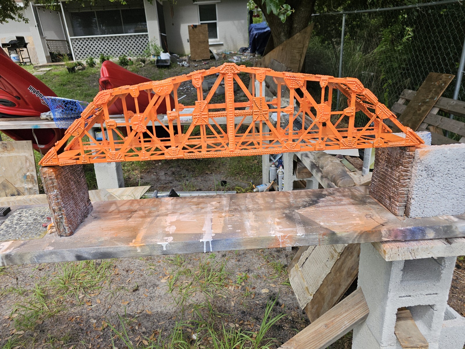 M 1874' Thru Truss Bridge HO ga, 2 tracks Assembled & Decorated MaO | eBay