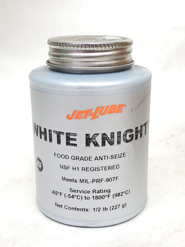 Jet-Lube 16402 Anti Seize Compound White Knight Food Grade 8 Oz (1/2lb ...