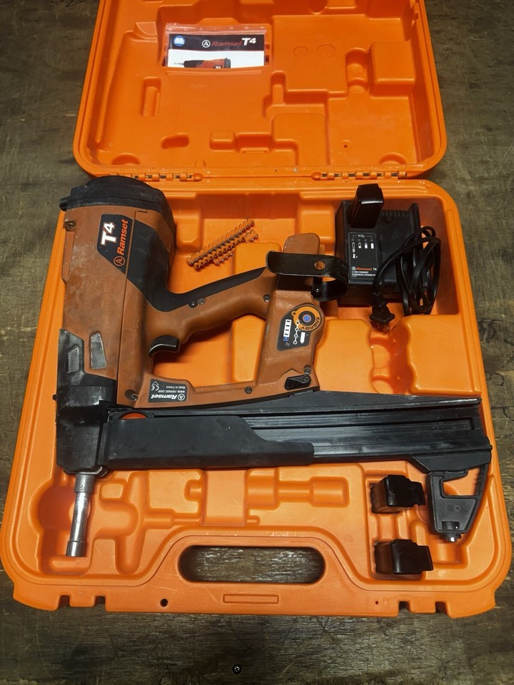 RAMSET T4 MAG, GAS TOOL, CORDLESS, 3 BATTERIES, CASE AND CHARGER. | eBay