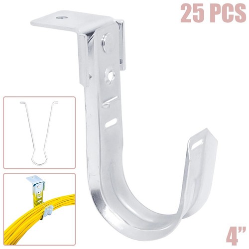 25 Pcs 4" J-Hook Ceiling Mount Hang Network Cable Cord Support Wire ...