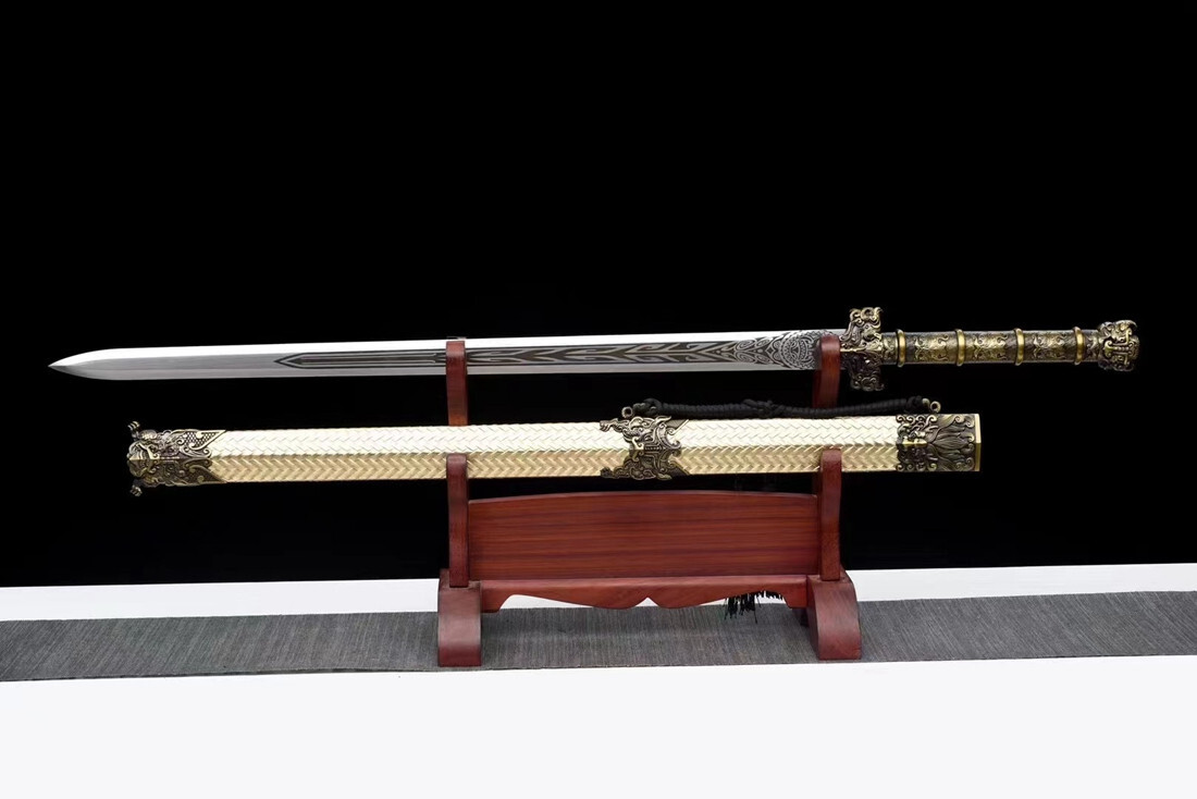 High Manganese Steel Battle Jian Metal Handle Han Dynasty Saber Chinese ...