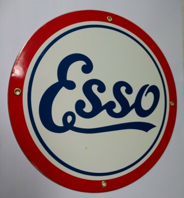 Esso round Gas Oil Gasoline Porcelain Sign | eBay
