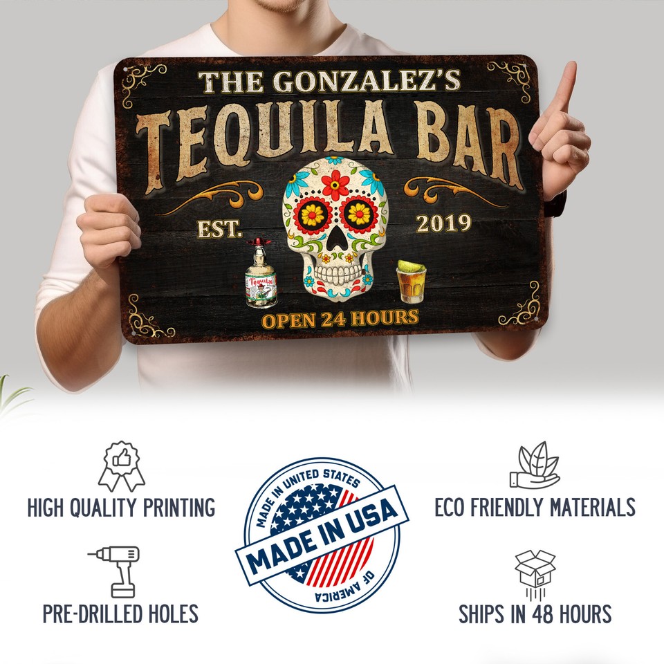 Custom Tequila Bar Sign Home Bar Decor Margarita Bar Metal Sign Pub ...