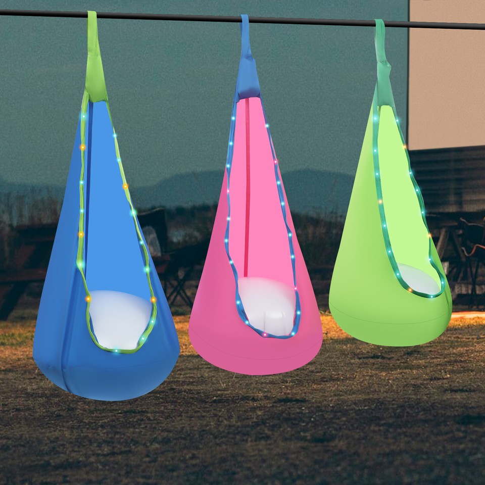 3pcs Light Up Kids Pod Swing Seat Swing Chair for Kids Indoor & Outdoor ...