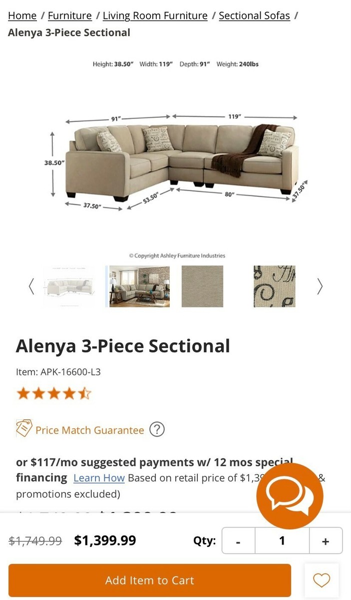 Alenya Sofa Ashley Furniture Signature Design By Ashley Alenya 3 Piece