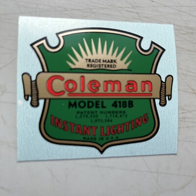Coleman Instant Lighting Decal For 418B Stove Vinyl Easy To Install | eBay