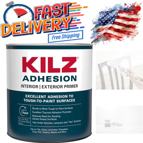 Adhesion Primer Water-Based Interior Exterior 1 Quart High Bonding Fast ...