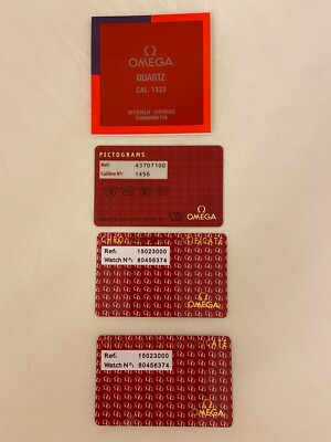 Omega Chronometer Certificate & Pictogram Card, Manual Book | eBay