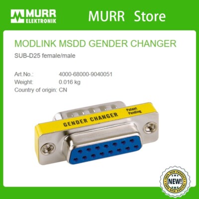 4000-68000-9040051 MURR MODLINK MSDD GENDER CHANGER SUB-D25 female/male ...