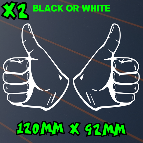 Thumbs Up X2 Sticker Car Decal Window Aussie Pair Left Right 4x4 Ute ...