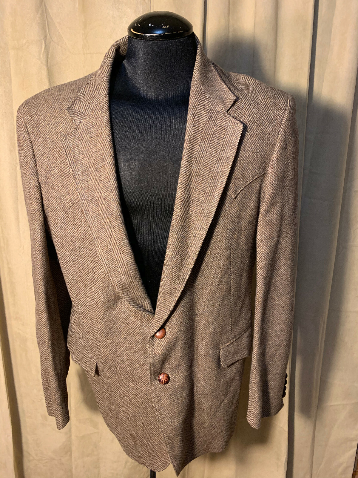 Mens Farah Country Wear Western Blazer Size 46L Brown… - Gem