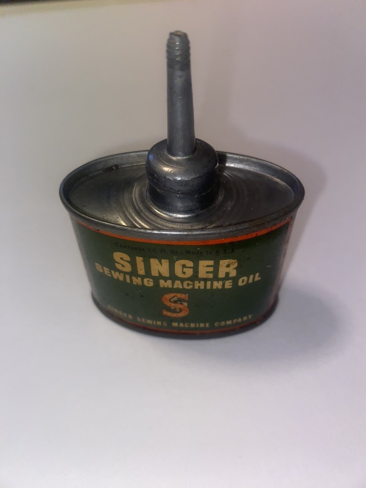 Vintage Singer Sewing Machine Oil Can (1 1/3 fl oz) With Lead Spout 3 ...