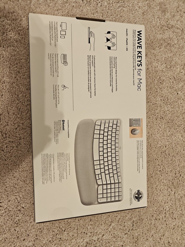 Logitech Wave Keys Wireless Ergonomic Keyboard Off White 920-012275 | eBay