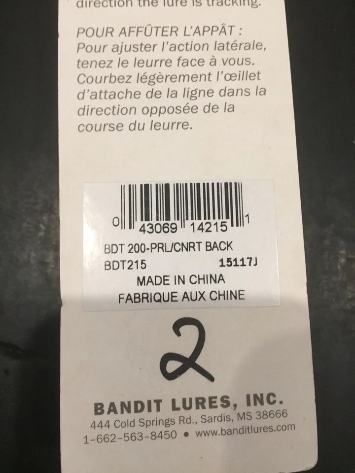 Bandit 200 Series BDT 215 Pearl Chart Back | eBay