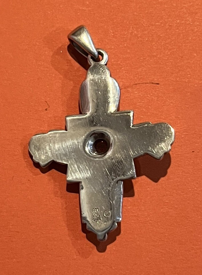 James Avery Retired Sterling Silver Cross Garnet Angels Pendant | eBay