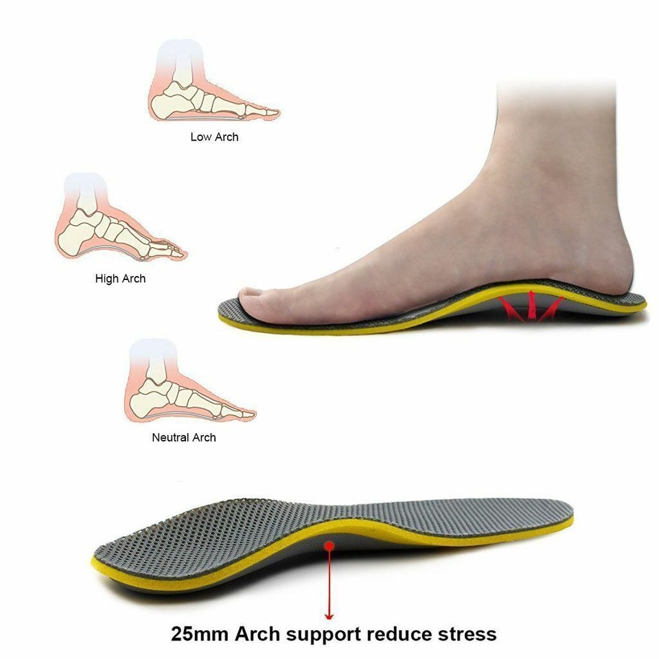High Arch Flat Feet Foot Gel Support Inserts Pad Foot Care Shoe Insoles ...