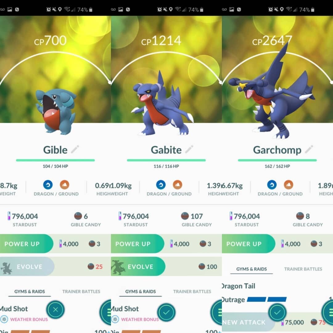 Gible Evolution Garchomp ( Gible Evolution ) Pokemon Trade Go | EBay