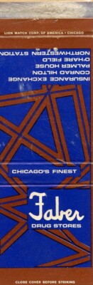 Faber Drug Stores, Chicago, Illinois Matchbook | eBay.de