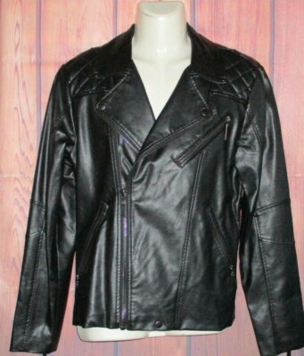 MENS FOREIGN EXCHANGE FAUX LEATHER BLACK JACKET SIZE M | eBay