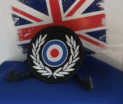 SKA 2 TONE MOD TARGET Scooter Retro Sew or Iron on Embroidered Badge ...