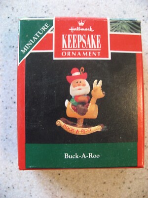 Vtg Hallmark Keepsake Buck-A-Roo Miniature Christmas Ornament 1992 ...
