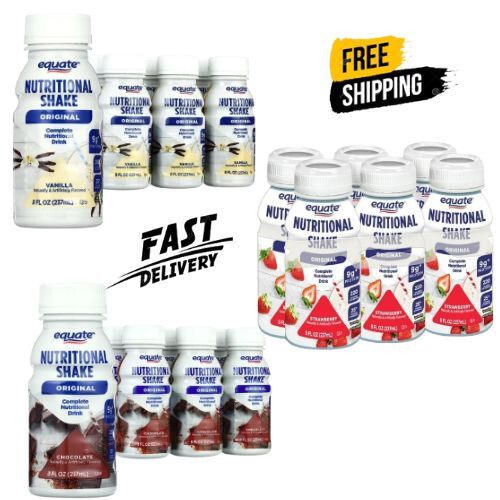 Equate Original Nutritional Shake, Strawberry, 8 fl oz, 6 ct(Choose ...