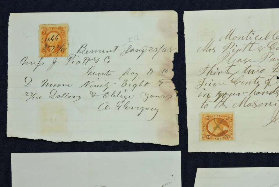 Business Related Papers & Receipts All w/ Revenue Stamps, 1866-1869 | eBay