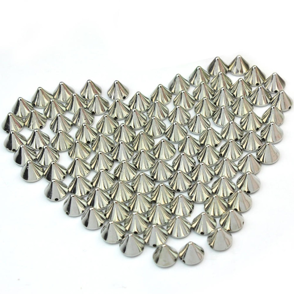 100X 10mm Punk Stud Cone Spike Spot Rivets for DIY | eBay