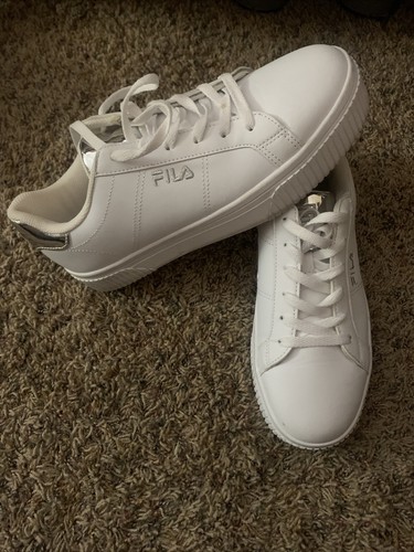 Fila Womens Panache 5CM00771-101 White & Silver Platform Shoe Sneakers ...