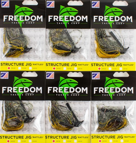 (LOT OF 6) FREEDOM TACKLE STRUCTURE JIG 3/8OZ PERCH #72123 AX1235 | eBay