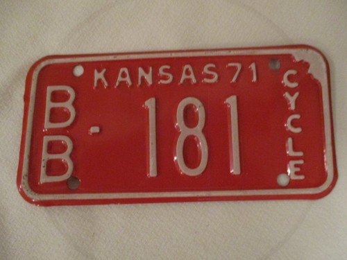 1971 Kansas Motorcycle License Plate Bourbon County #181 | eBay