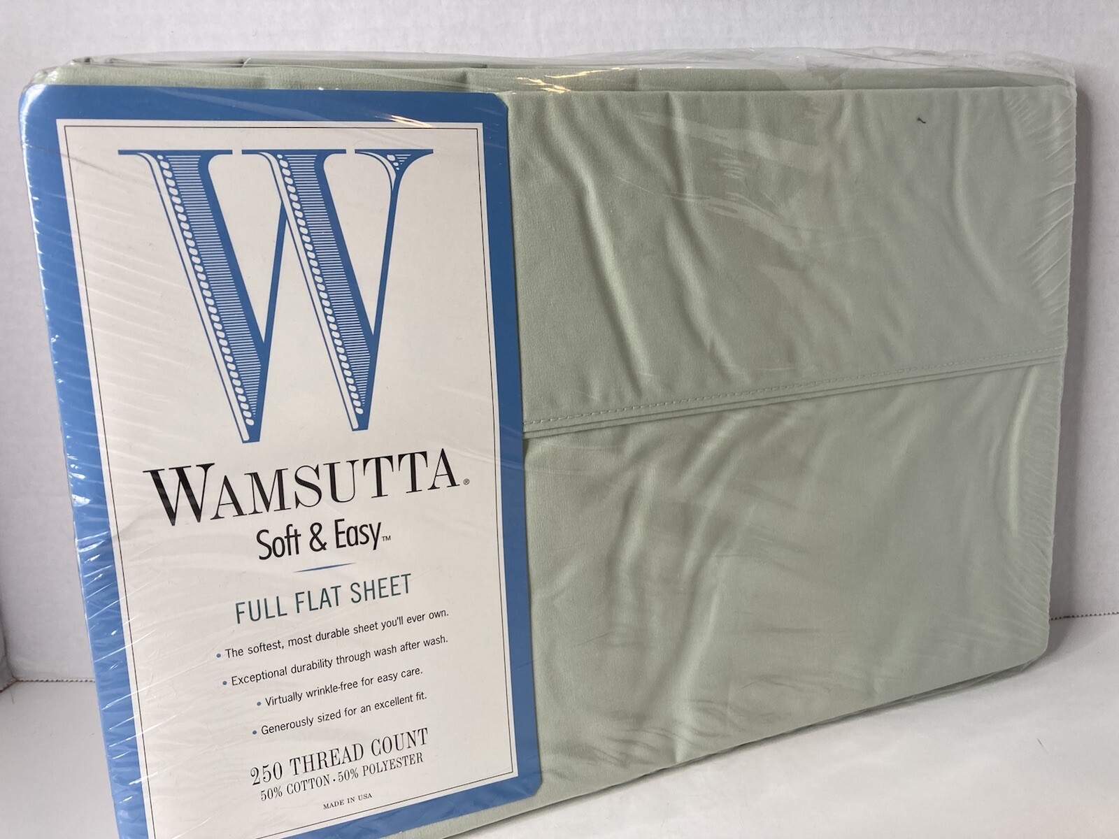 Vintage WAMSUTTA Soft and Easy Full Flat Sheet 250 TC Fern Color NOS ...