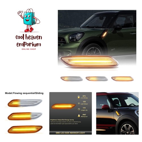 3X Brighter LED Side Marker Turn Signal Lights for 2011-2016 MINI ...