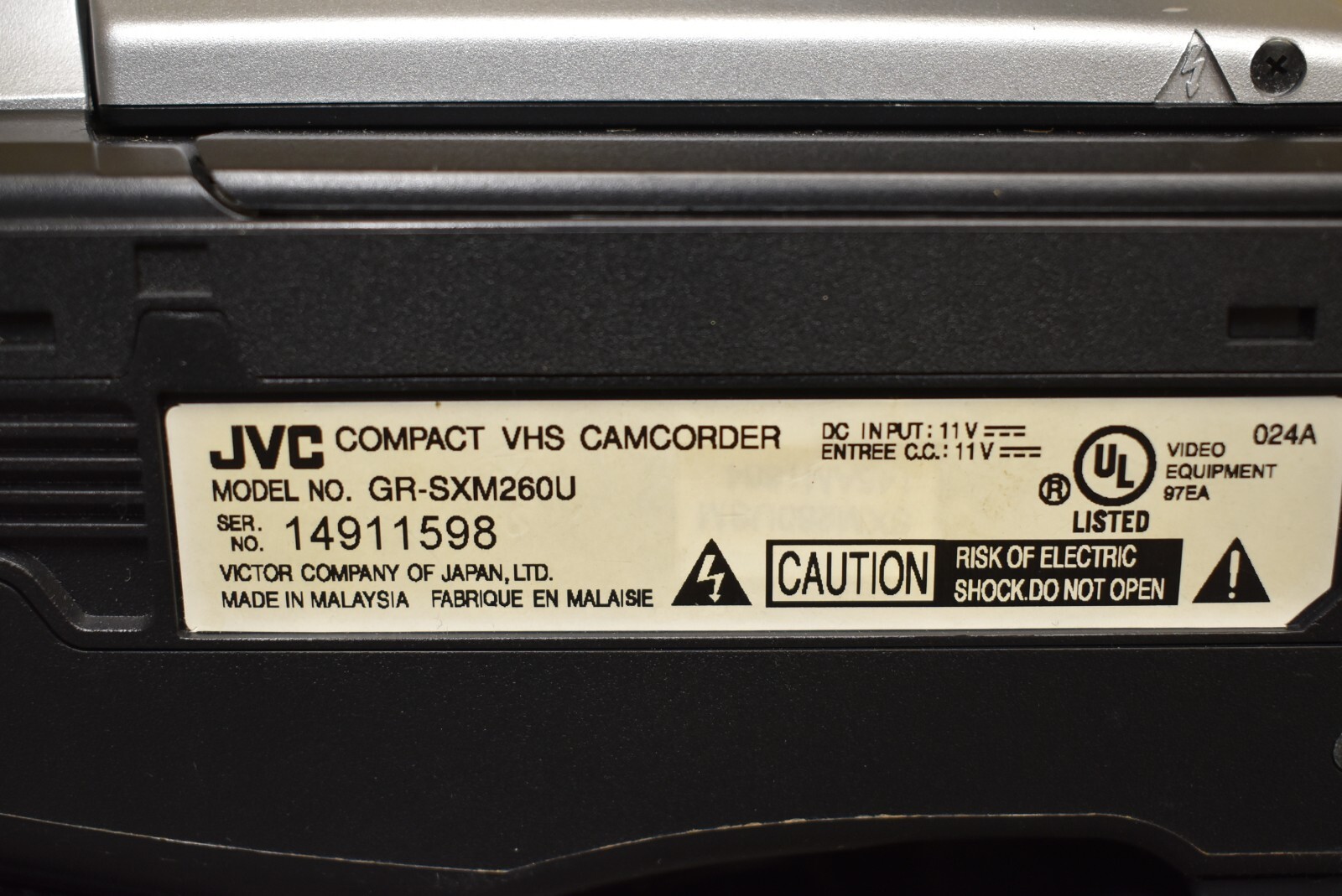 JVC GR-SXM260U Compact VHS-C Video Camera Camcorder Super VHS | eBay