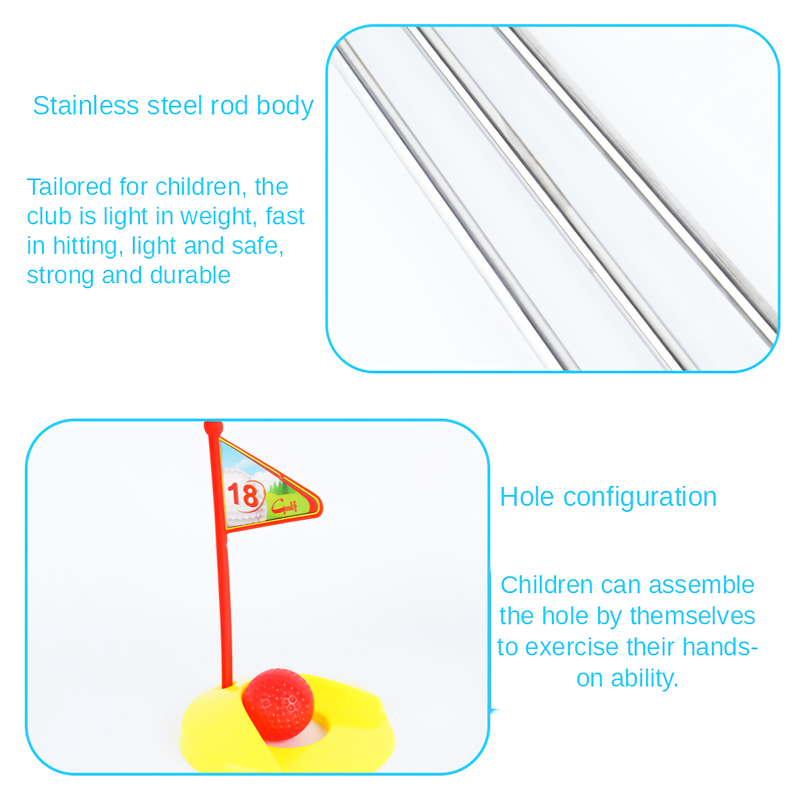 Kids Golf Play Set Mini Golf Practice Set Educational Outdoor Parent ...