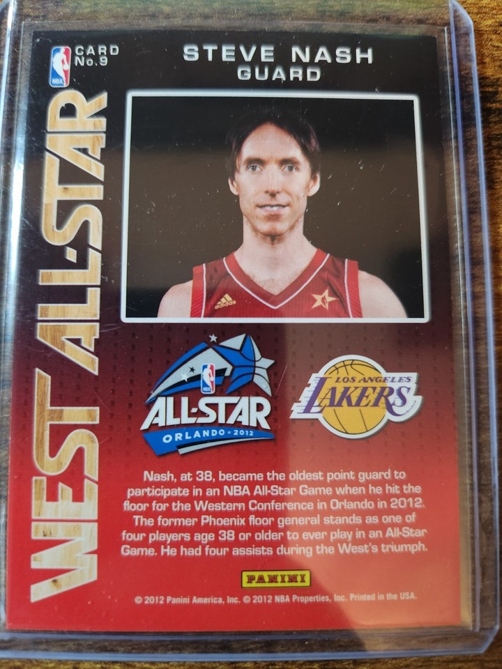2012-13 Panini Prestige Steve Nash West All-Star #9 Los Angeles Lakers ...