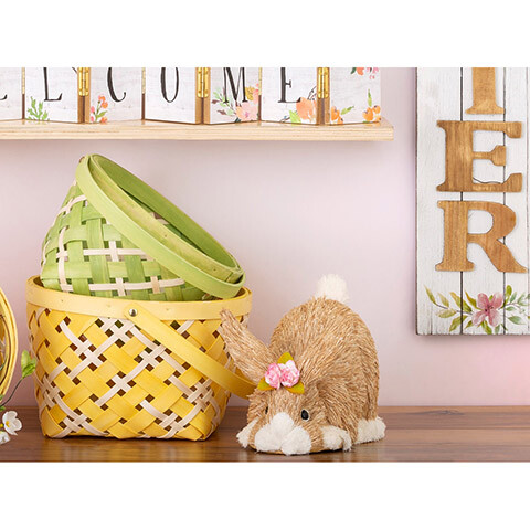 Darice Brown Sisal Rabbit Decor - Perfect for Easter - White Cotton ...