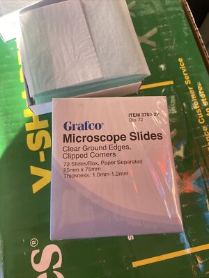 Grafco Microscope Slides 72 Slides Paper Separated 25mm x 75mm 3703-2P | eBay