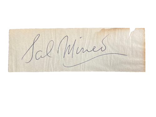 Sal Mineo Signed Autograph 3.5x1.25" Vintage Cut Paper "Rebel Without A ...