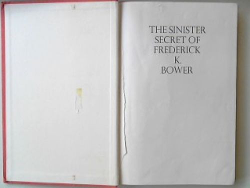 The sinister Secret of Frederick K. Bower. Horowitz, Anthony: | eBay.de