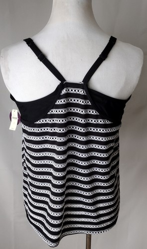 Swim by Cacique 20 NEW Plus Size Blouson No Wire Swim Tankini Top Black ...