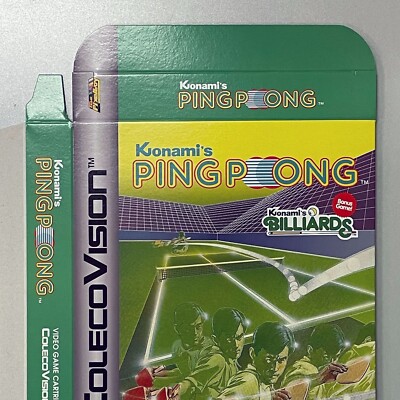 Konami Ping Pong Unused Unfolded Box New Rare ColecoVision Coleco Team ...